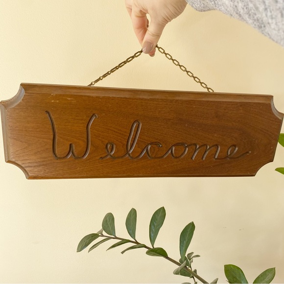 Vintage | Accents | Vintage Handmade Wood Welcome Sign | Poshmark